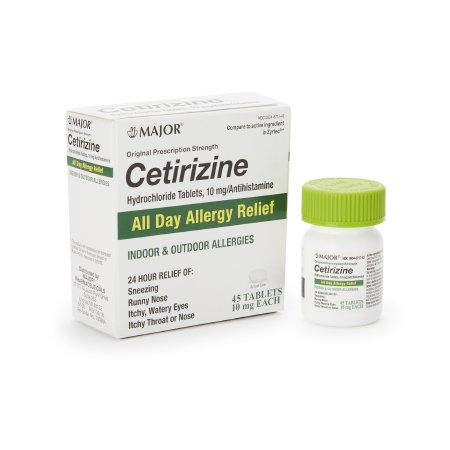 Major® Cetirizine HCl 10 mg Tablet Bottle 45 Tablets – ER Medical Supply