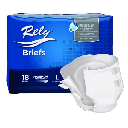 Unisex Adult Incontinence Brief Rely® Large Disposable Heavy Absorbenc ...