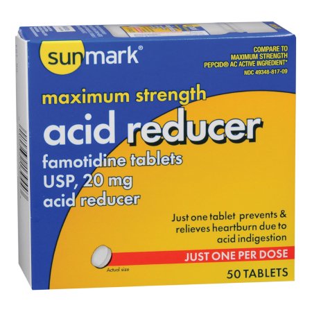 Antacid sunmark® 20 mg Strength Tablet 50 per Bottle – ER Medical Supply