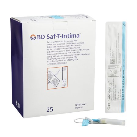 Closed IV Catheter Saf-T-Intima™ 22 Gauge 0.75 Inch Retracting Safety ...