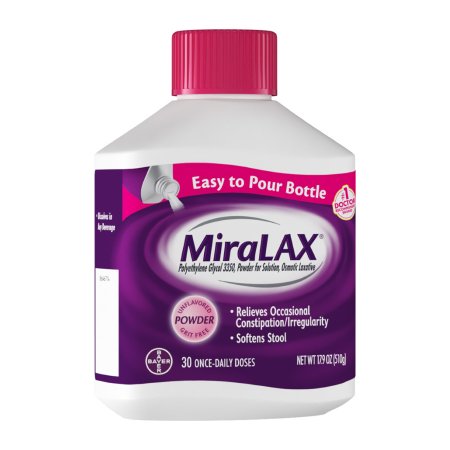 Laxative MiraLAX® Powder 17.9 oz. 17 Gram Strength Polyethylene Glycol ...